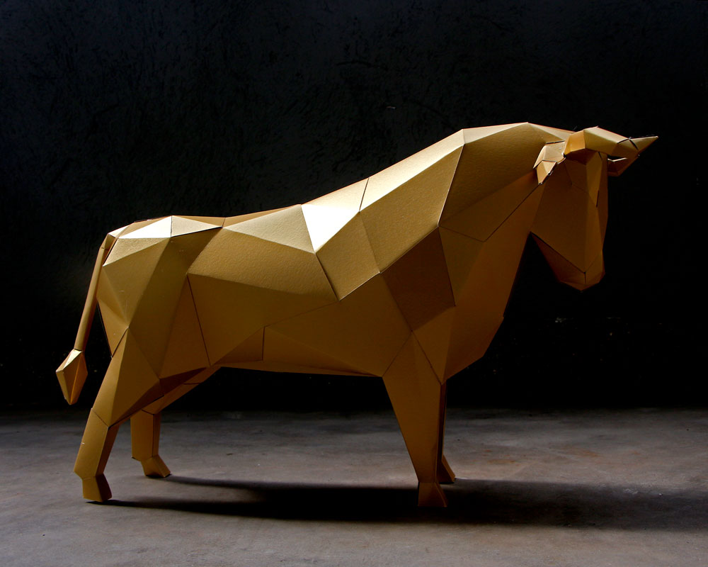 Toro de Mesa DIY / Papercraft Kit / Rompecabezas 3D - Colores ...